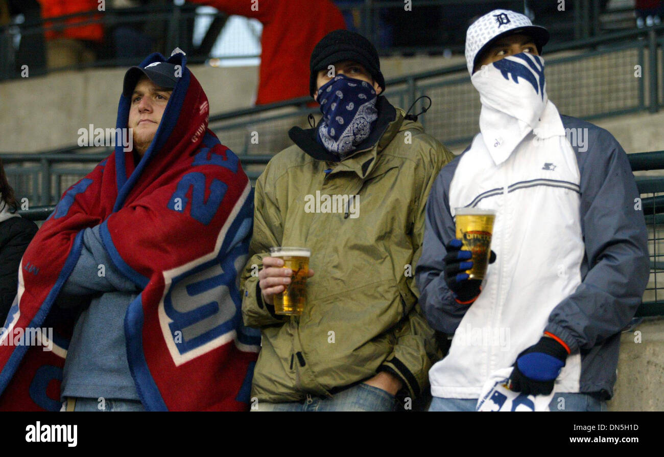 Oct 22, 2006; Detroit, MI, USA; Detroit Tiger fans (L-R): MIKE ABDEL ...