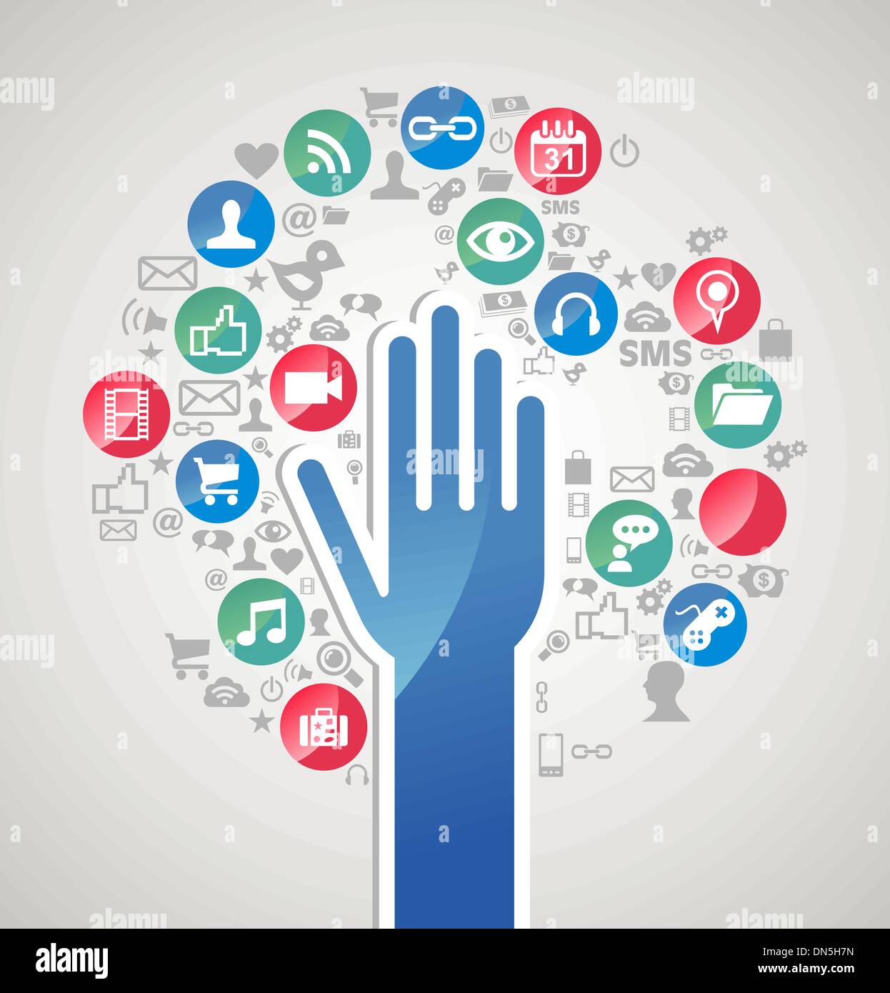 Diversity internet technology hand tree Stock Vector Image & Art - Alamy