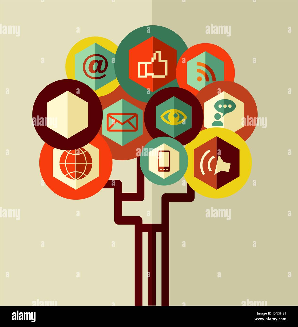 Abstract social network tree Stock Vector Image & Art - Alamy