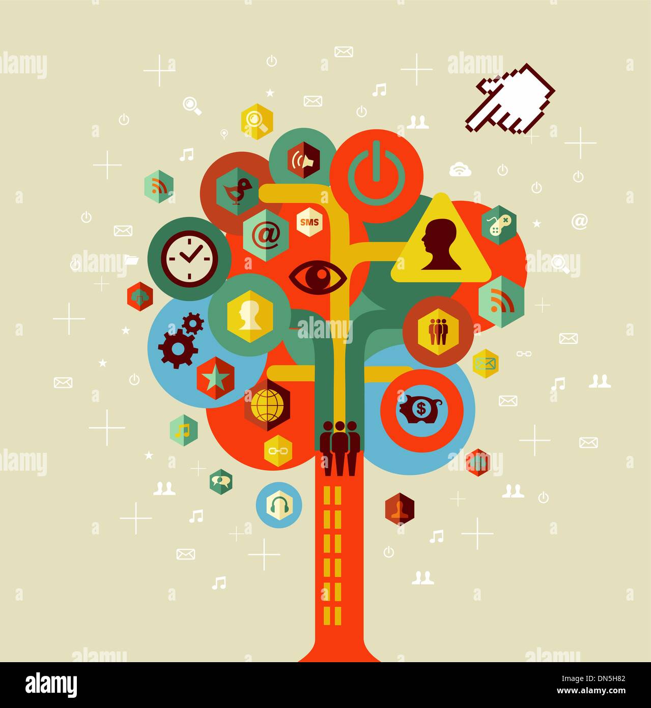 Colorful social network tree Stock Vector Image & Art - Alamy