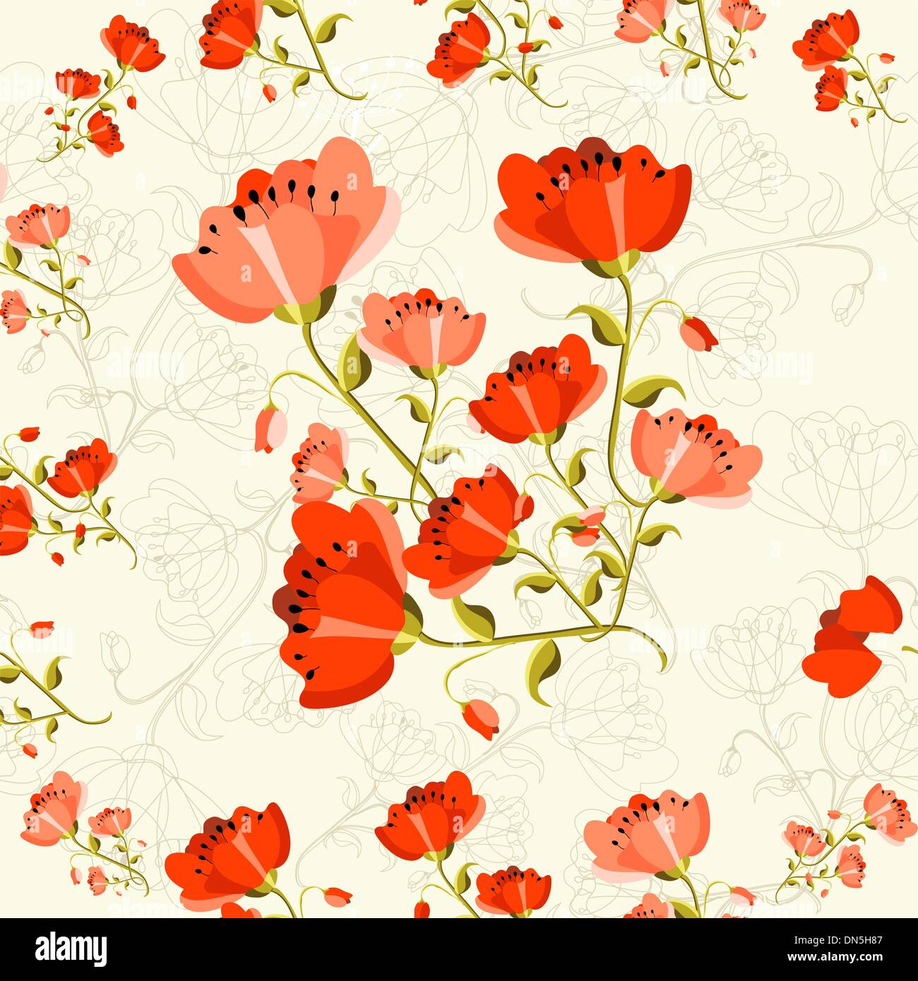 Poppy flower pattern hi-res stock photography and images - Alamy