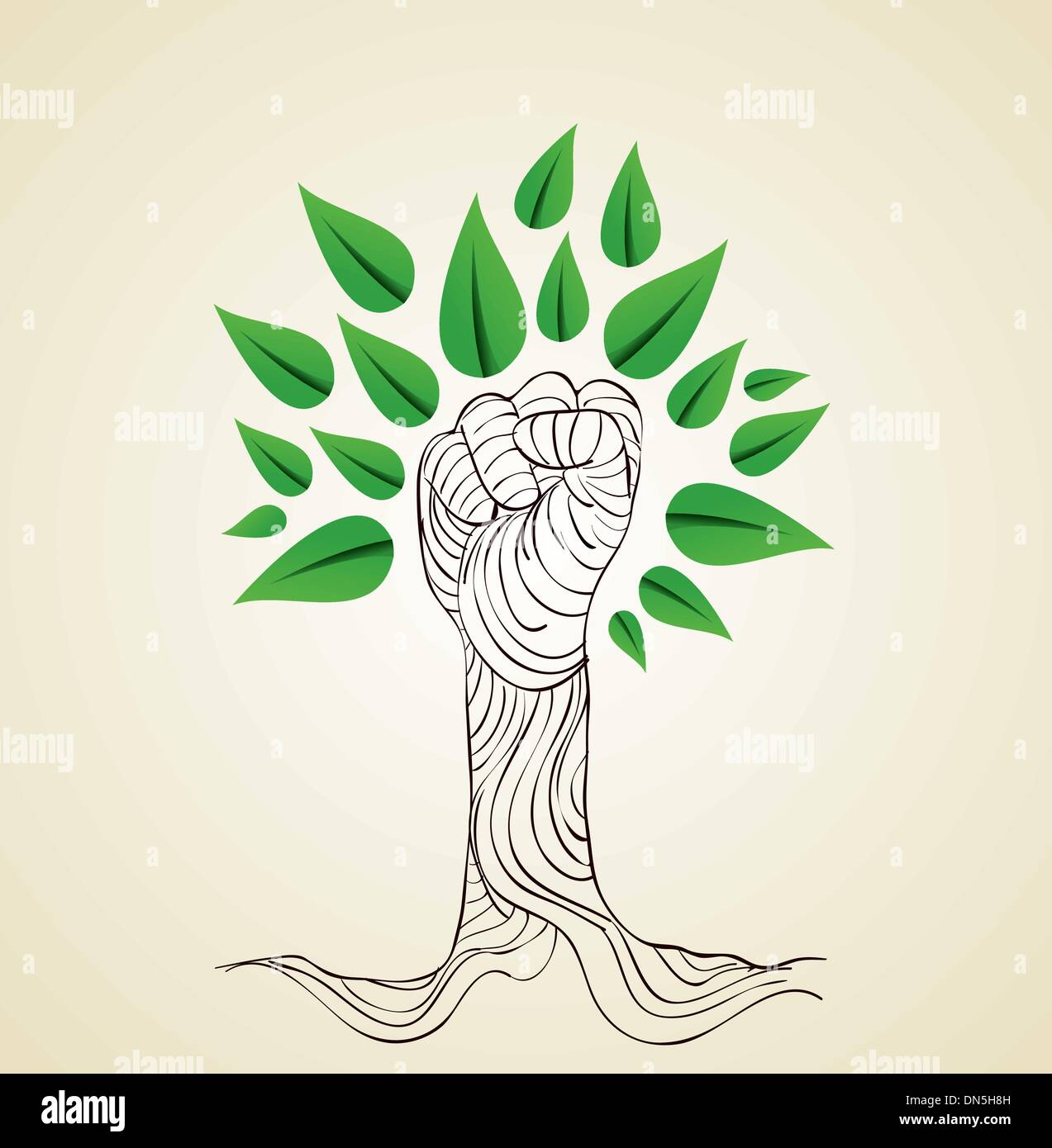 Go Green hand concept tree Stock Vector Image & Art - Alamy