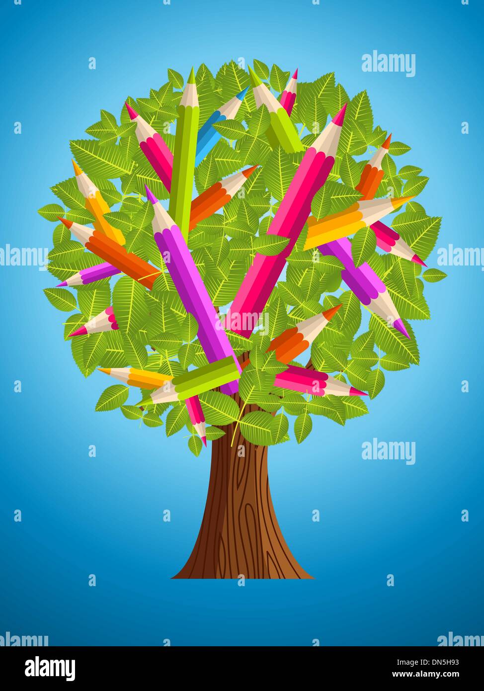 Cute pencil tree design Stock Vector Image & Art - Alamy
