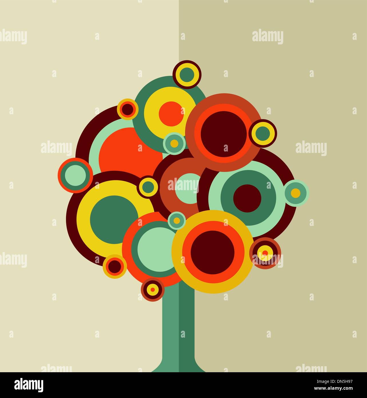 Colorful vintage tree Stock Vector Image & Art - Alamy
