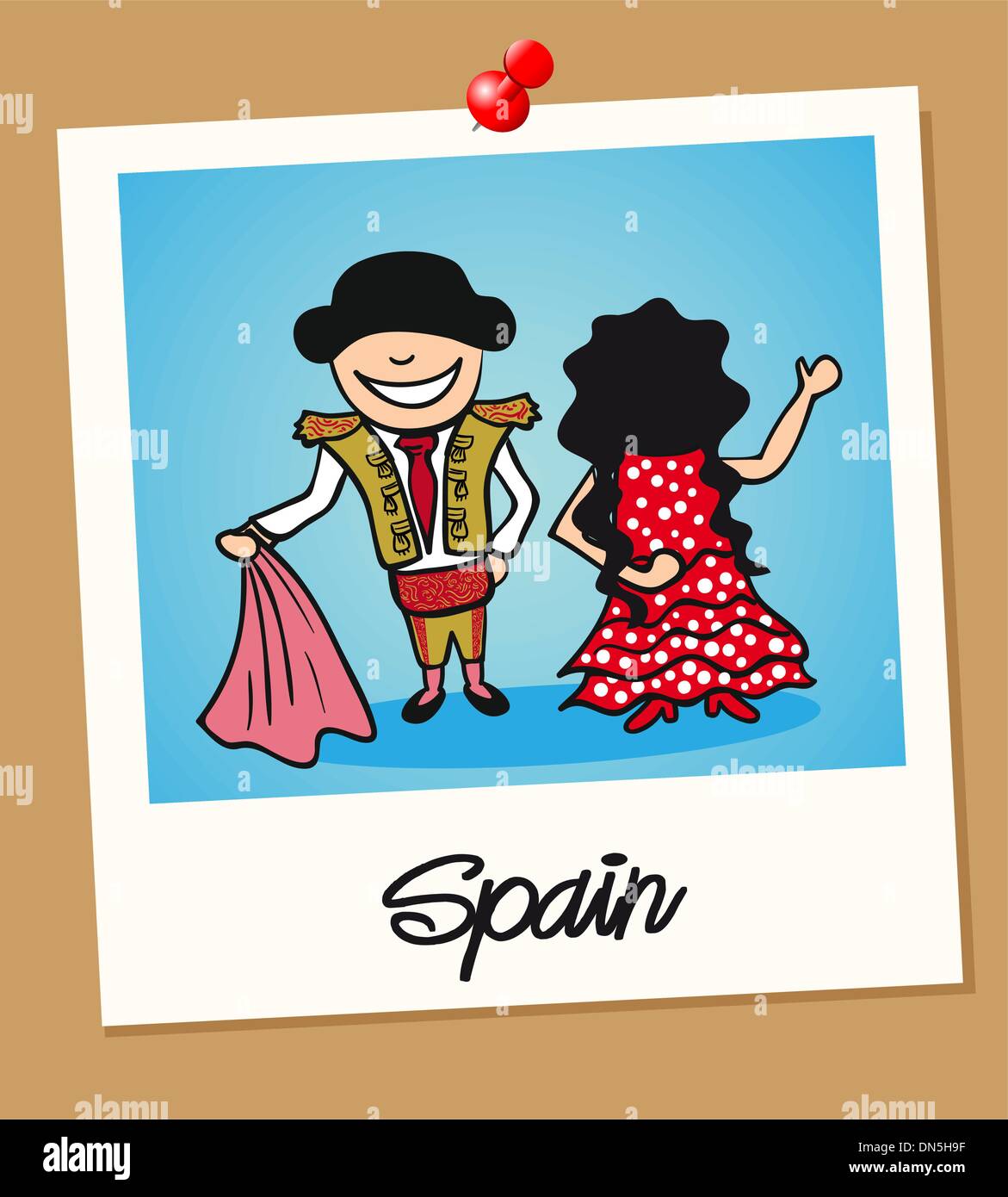 Spain travel people in instant photo frame Stock Vector Image & Art - Alamy