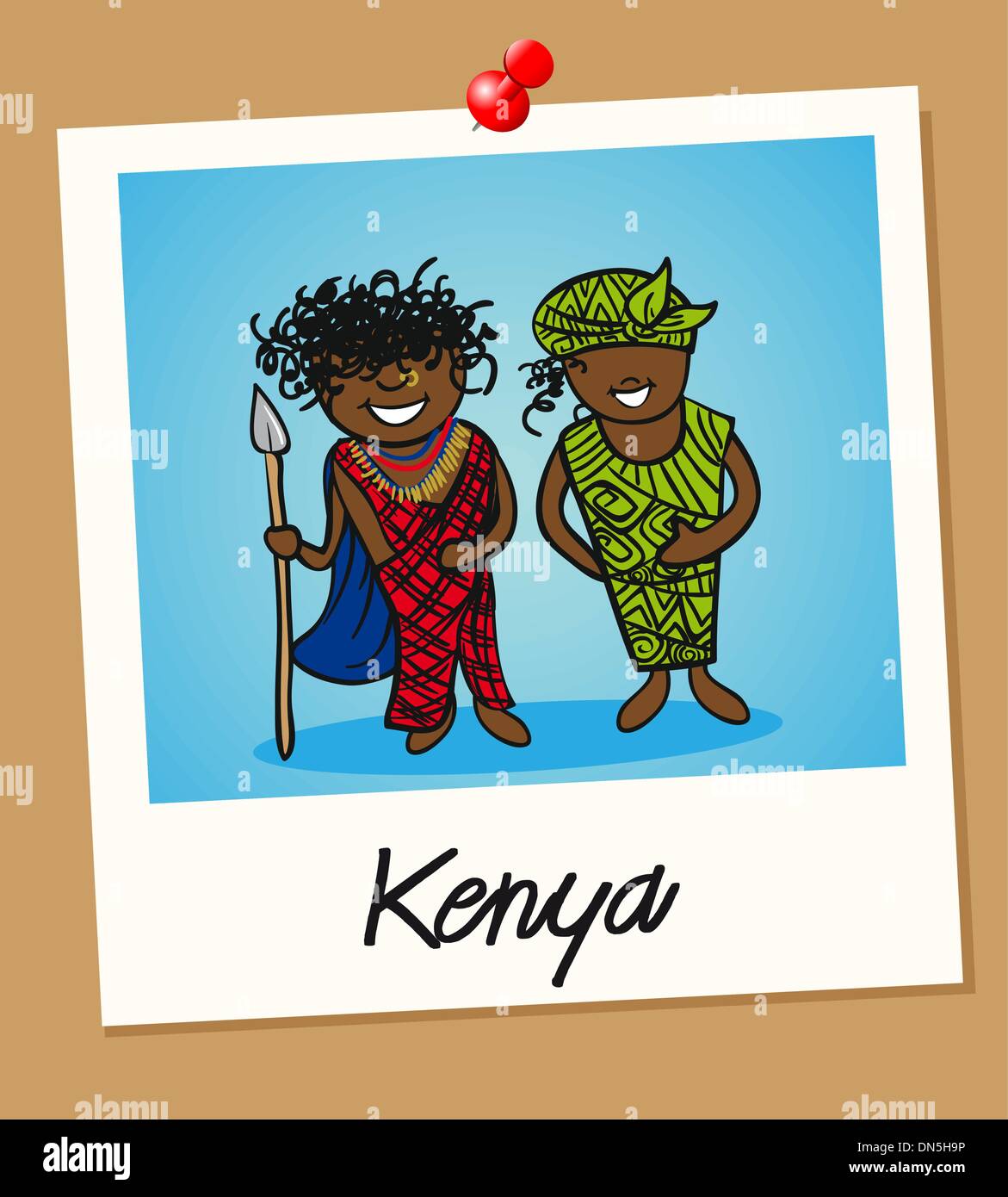 Kenya travel people in instant photo frame Stock Vector Image & Art - Alamy