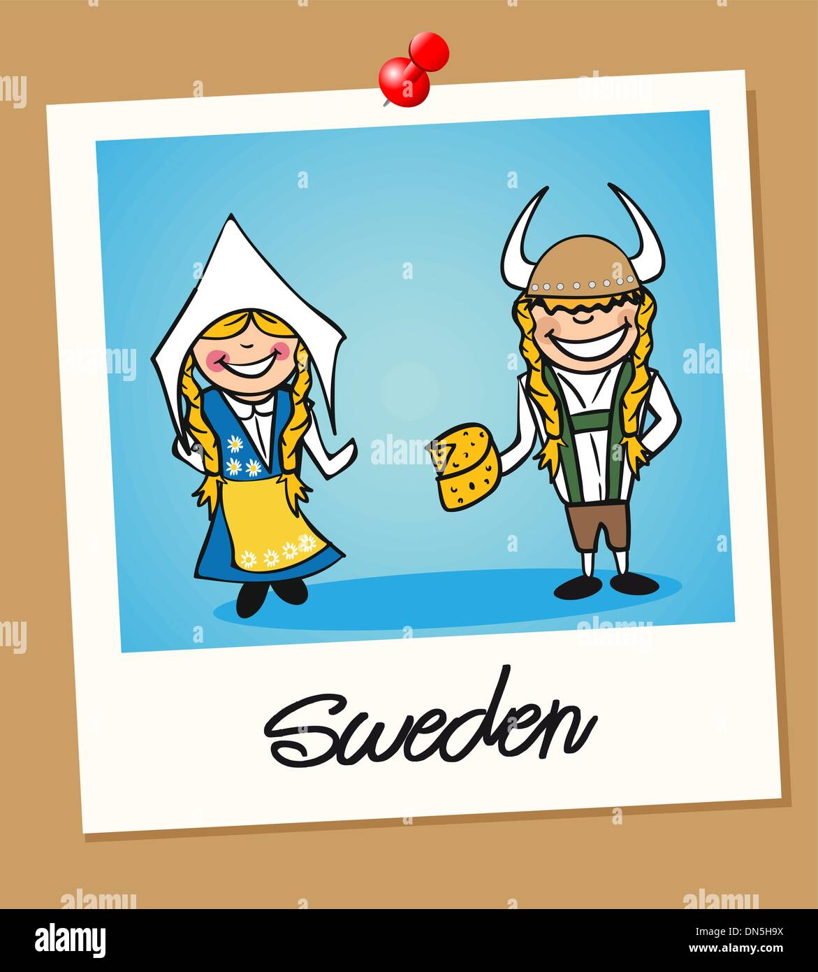 Swedish man woman cartoon couple Stock Vector Images - Alamy