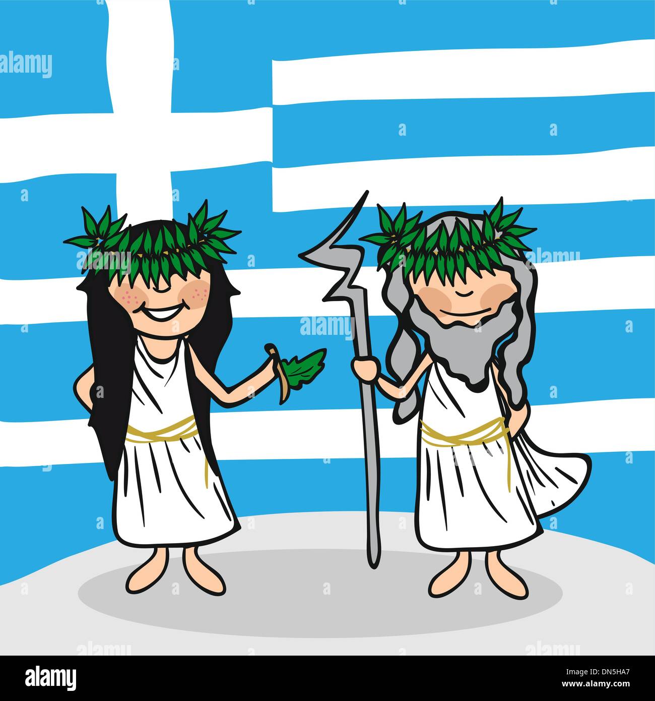 Couple greece Stock Vector Images - Alamy