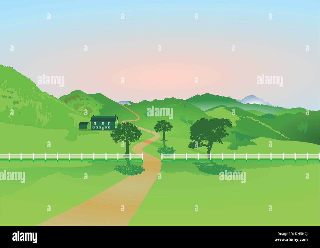 Rural landscape mountains hills Stock Vector Images - Alamy