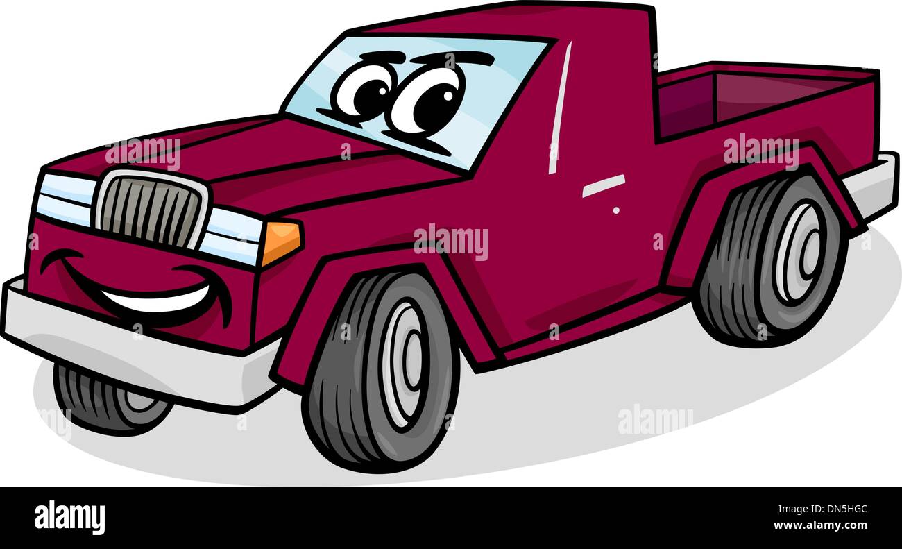 pickup car character cartoon illustration Stock Vector Image & Art - Alamy