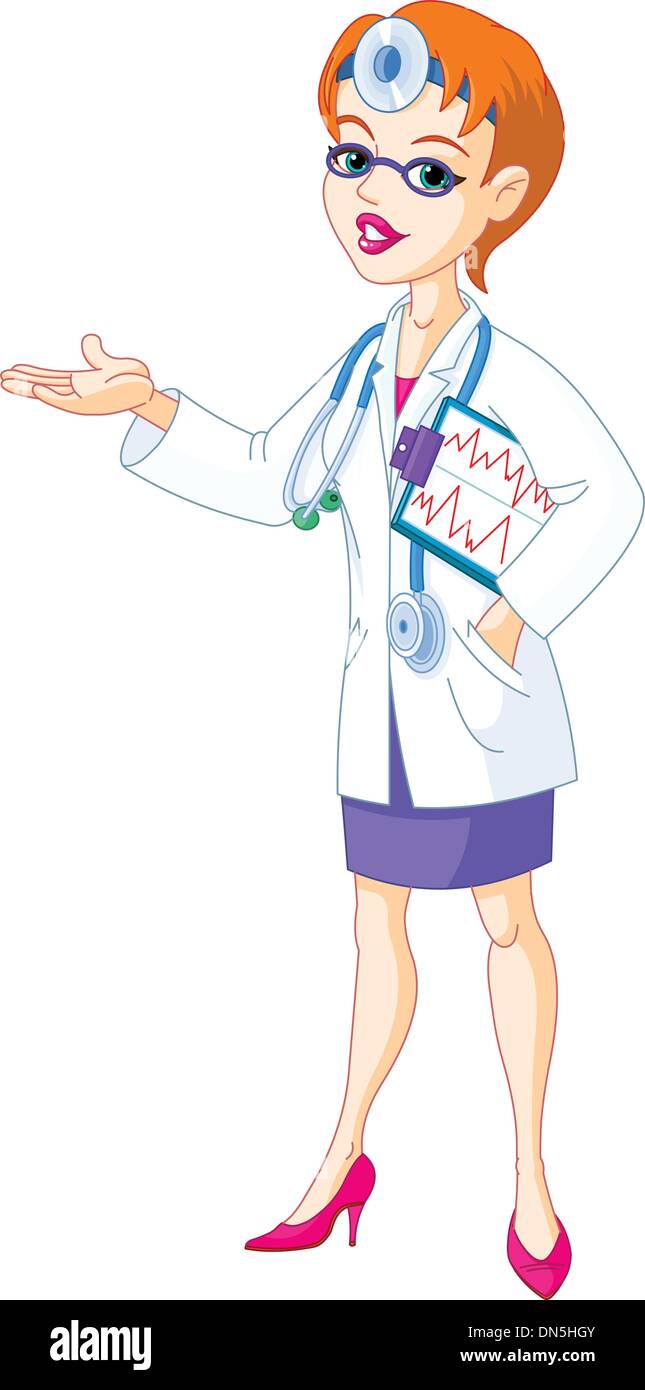Female doctor clipboard character Stock Vector Images - Alamy