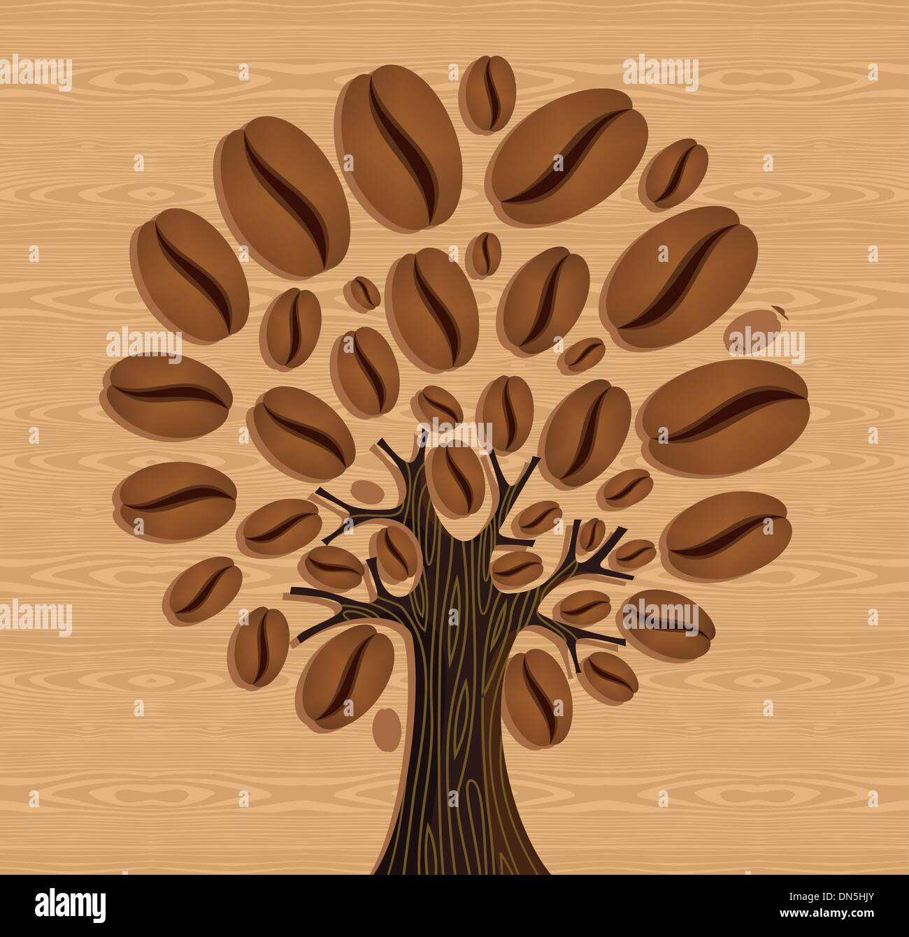 Coffee Bean Tree Illustration