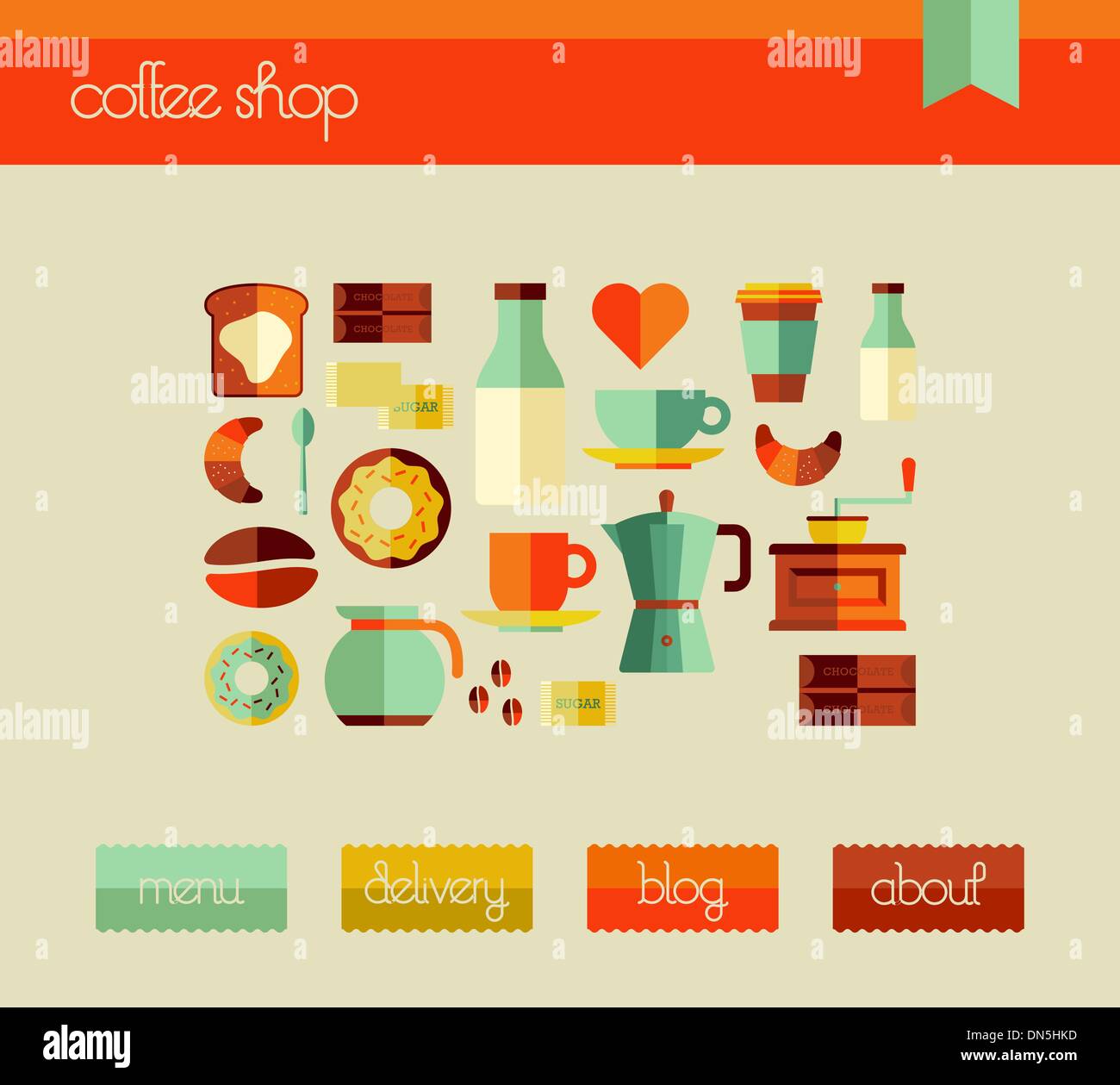 Coffee Shop web design template Stock Vector Image & Art - Alamy
