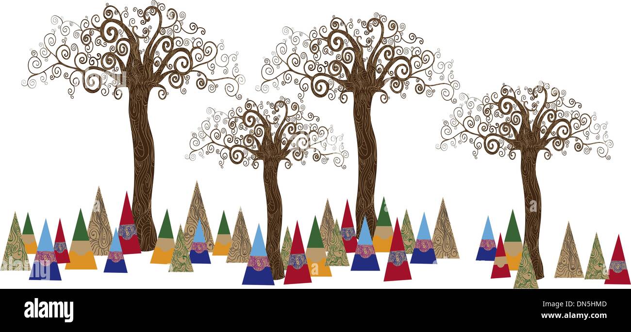 Tree forest art concept Stock Vector Image & Art - Alamy