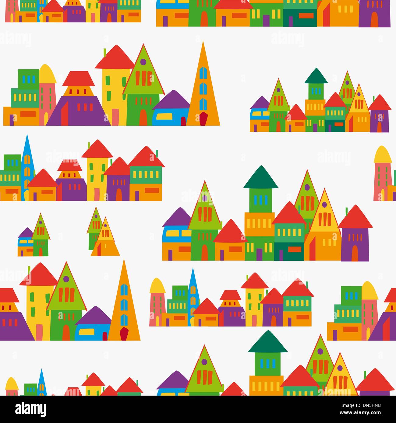 Cute seamless town pattern Stock Vector Images - Alamy