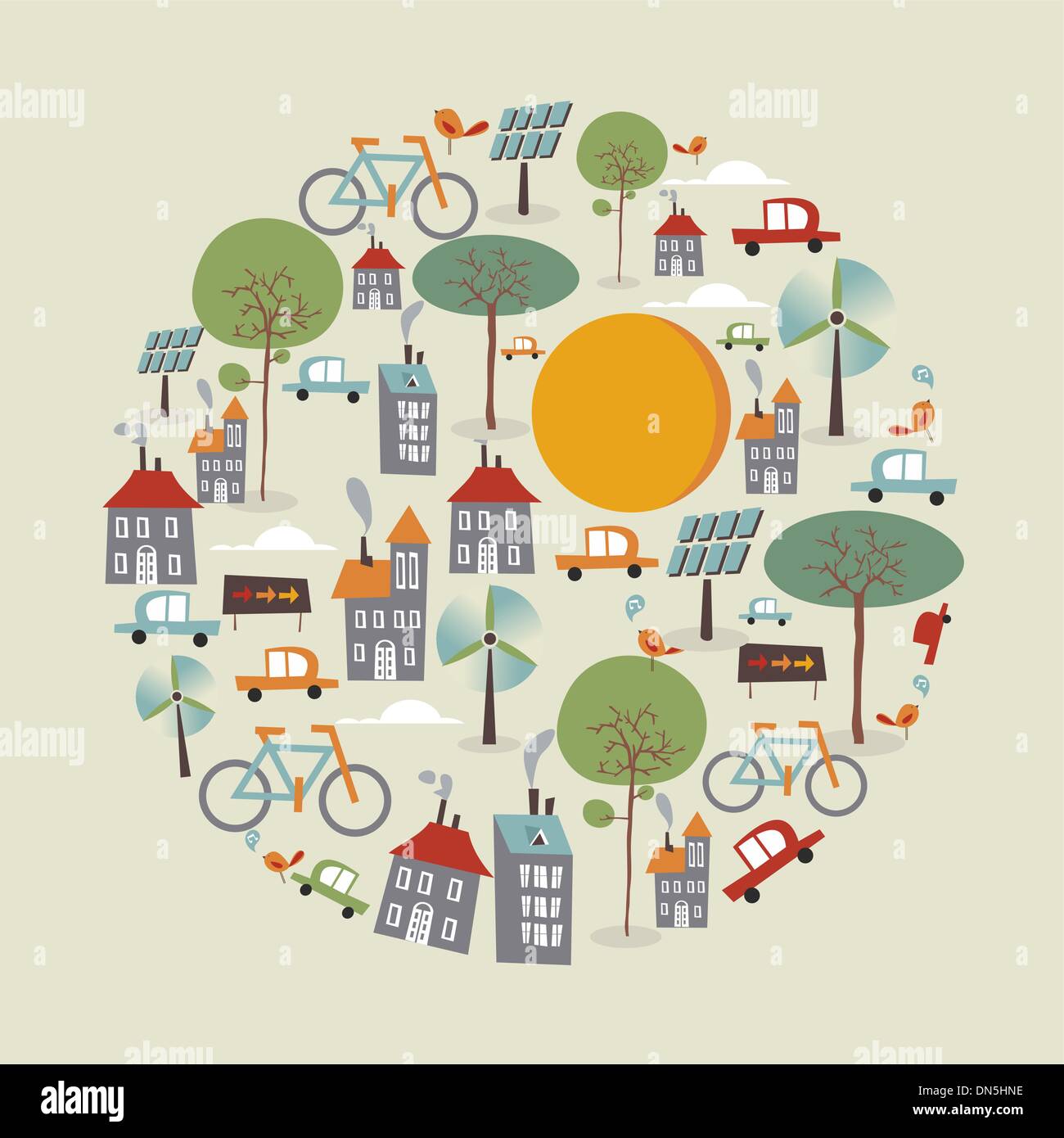 Cute go green environment Stock Vector Images - Alamy