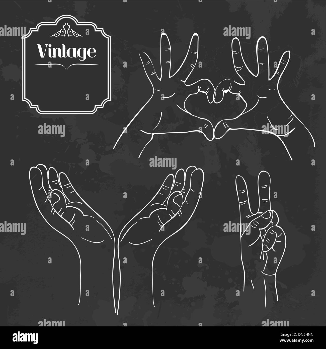 Vintage chalkboard hand sign set Stock Vector Image & Art - Alamy