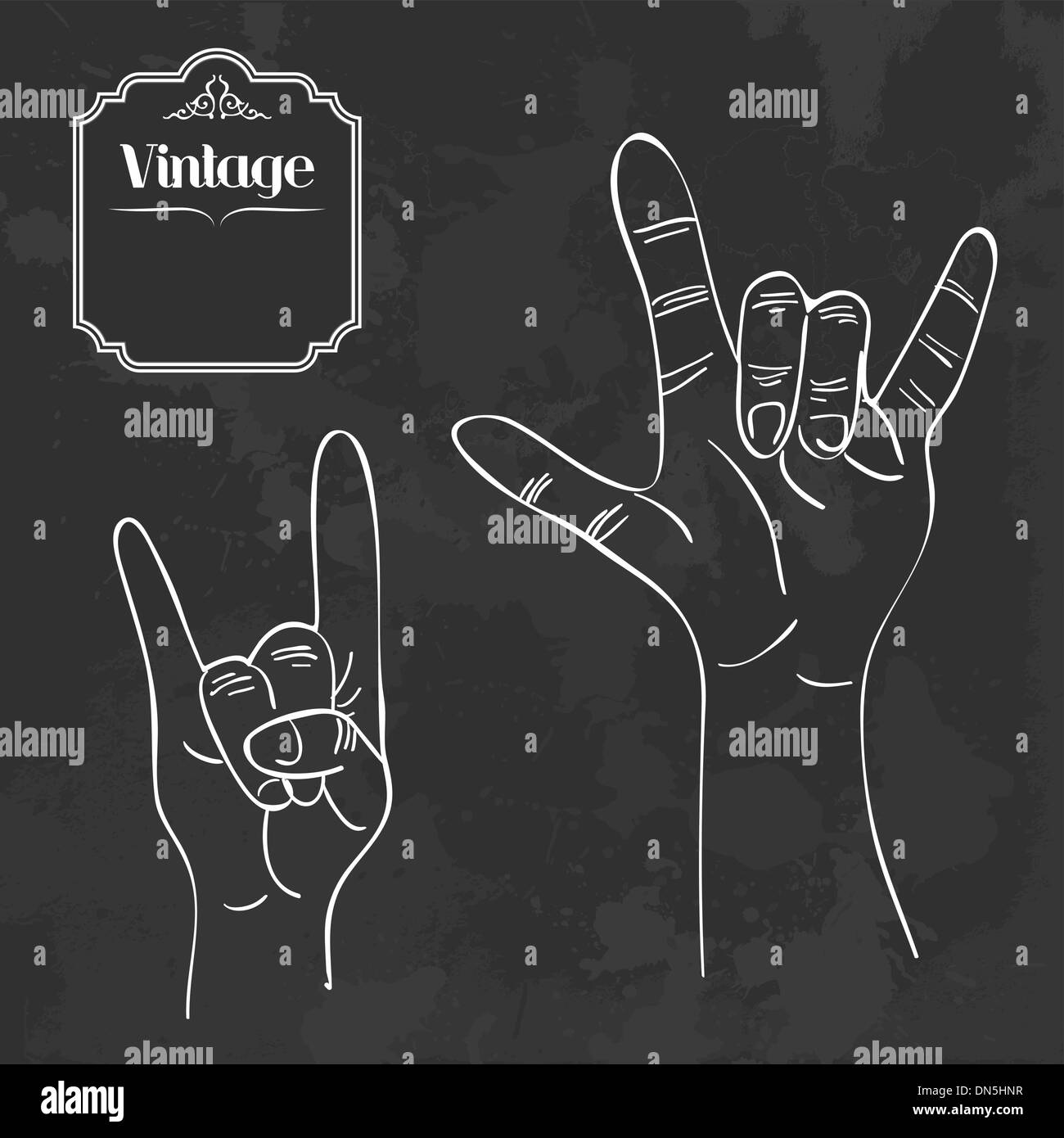 Hand gesture text rock Stock Vector Images - Alamy