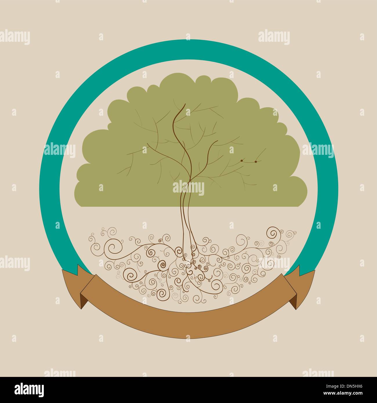 Trendy bright tree label design Stock Vector Image & Art - Alamy