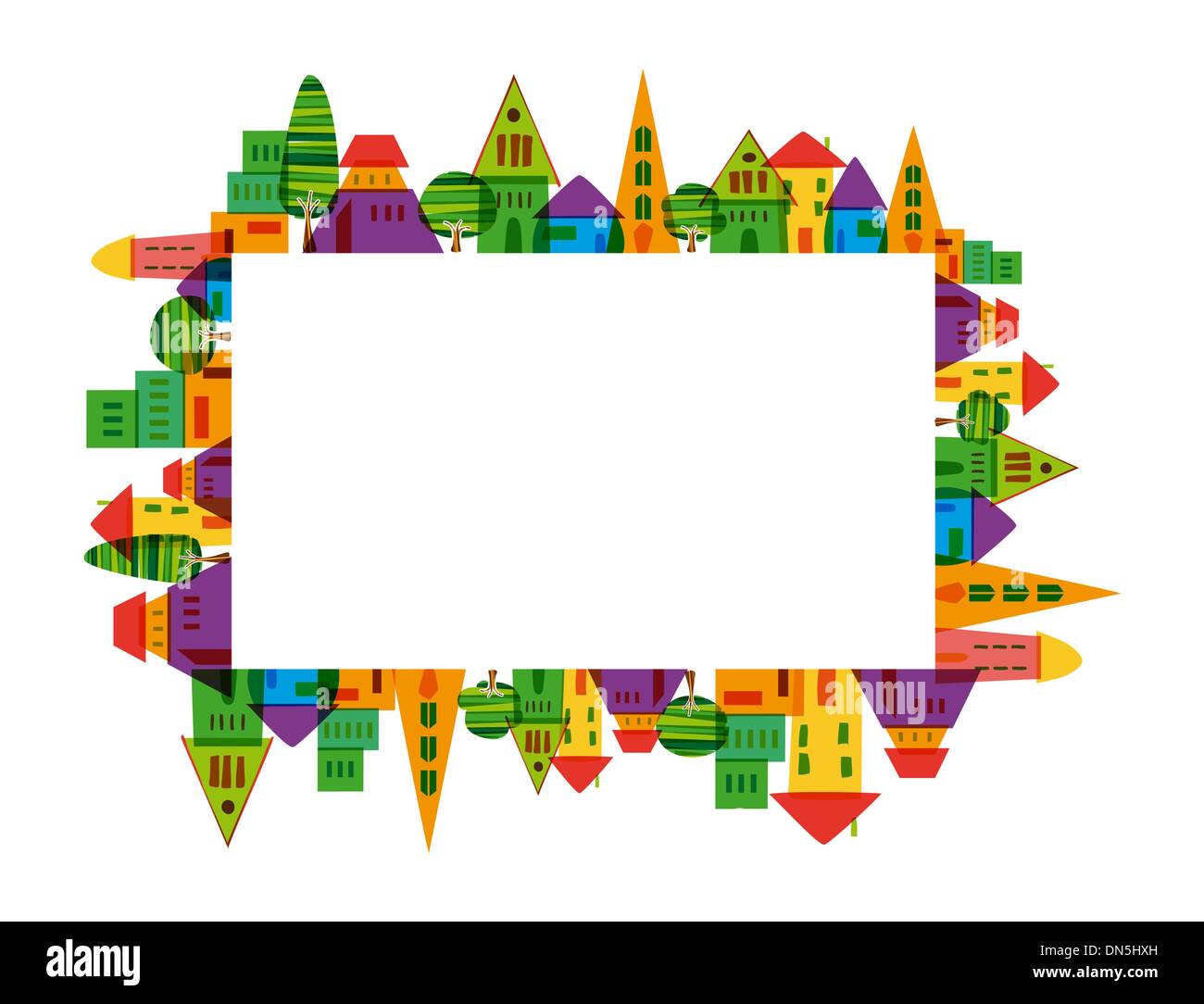 Colorful city frame Stock Vector Image & Art - Alamy