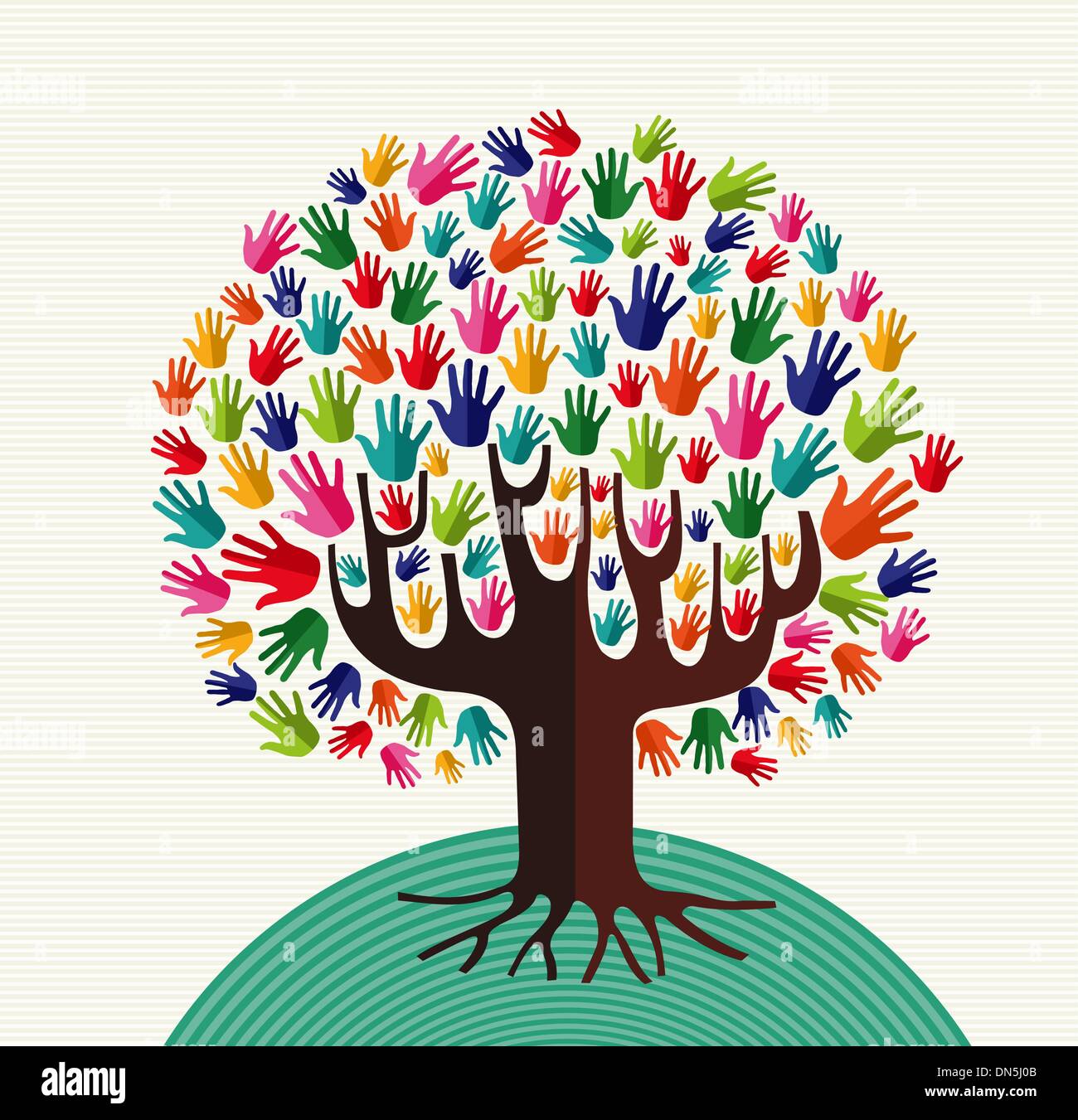 Diversity education tree hands Stock Vector Images - Alamy