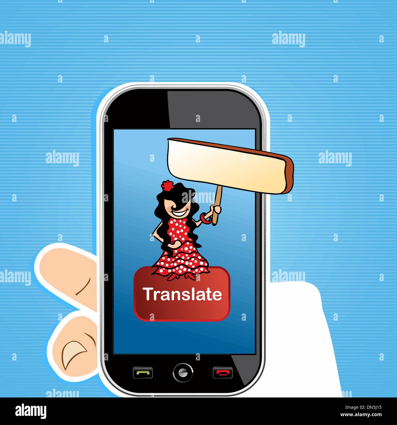 Translation concept english spanish Stock Vector Images - Alamy