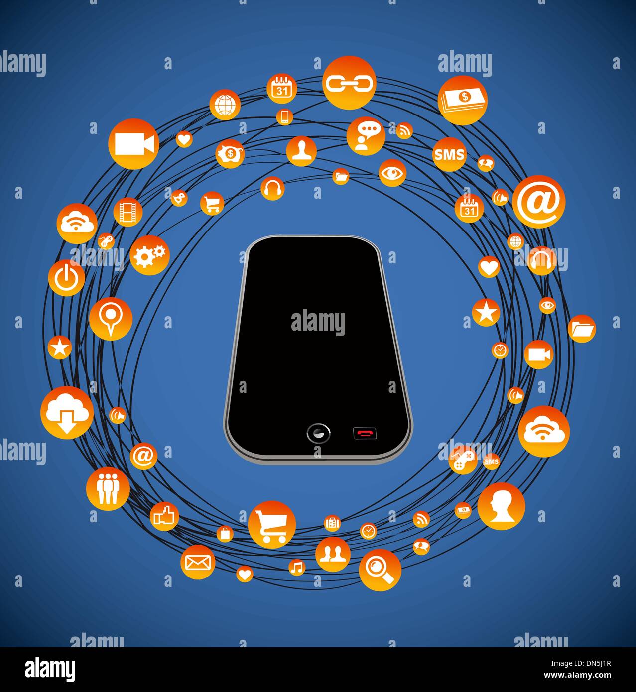 Social media smart phone network Stock Vector Image & Art - Alamy