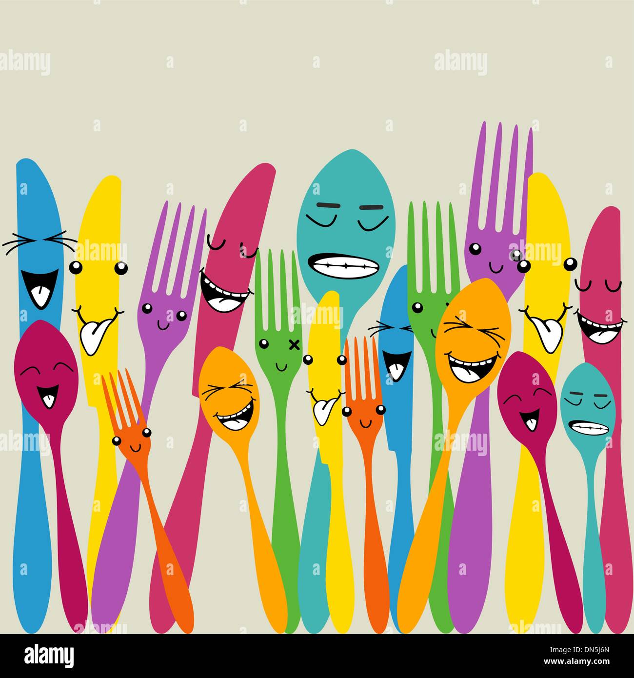 Colorful silverware set Stock Vector Image & Art - Alamy