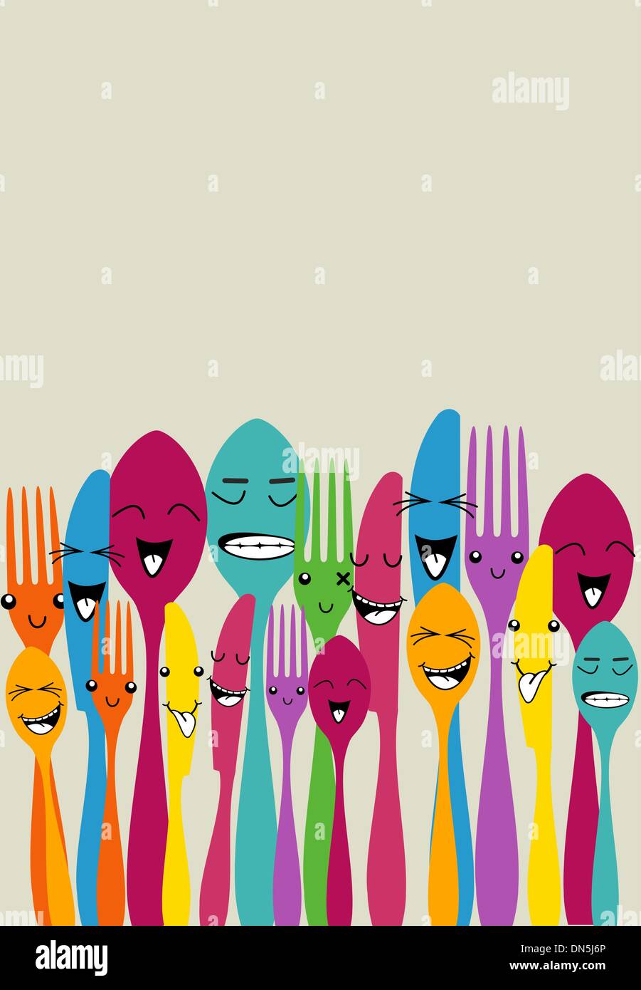 Cartoon cutlery hi-res stock photography and images - Alamy