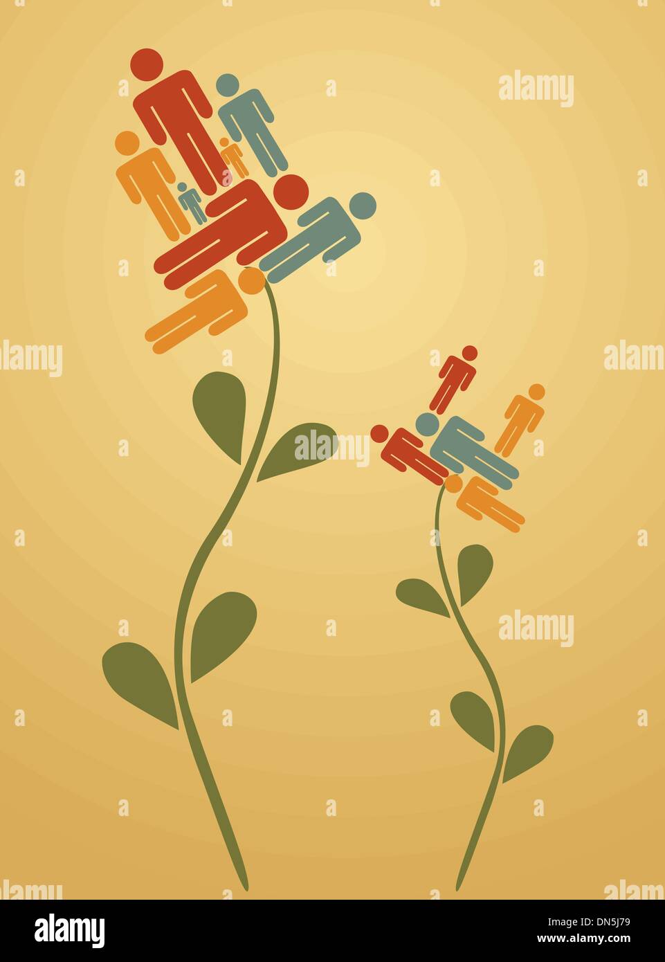 Crowd of flowers Stock Vector Images - Alamy