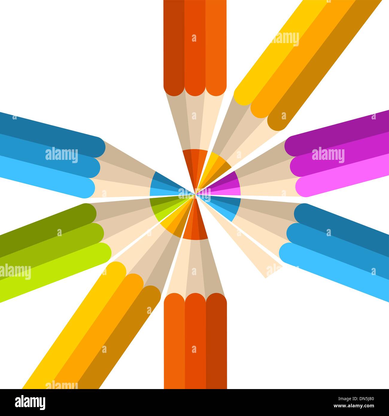 Colorful rainbow pencil circle Stock Vector Image & Art - Alamy