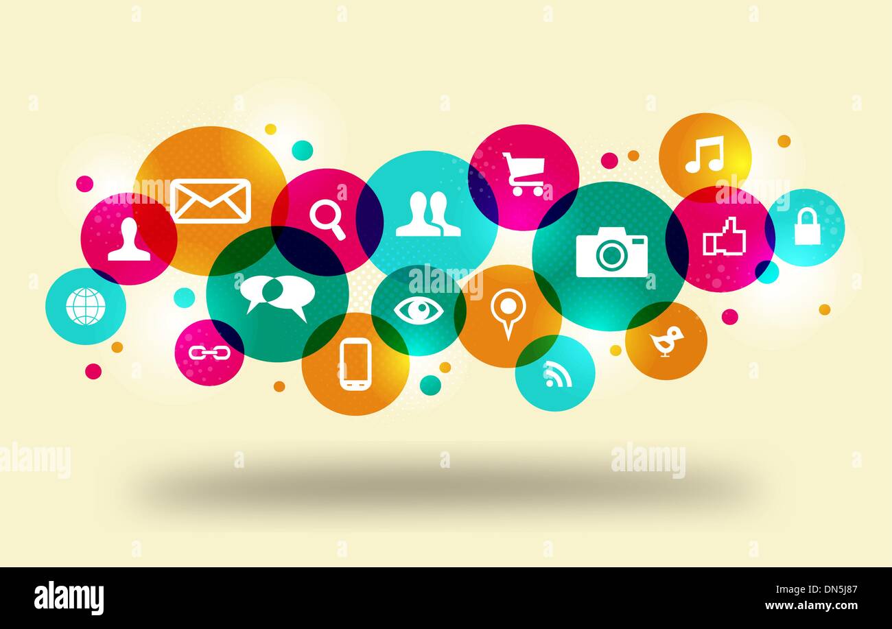 social media network color concept Stock Vector Image & Art - Alamy