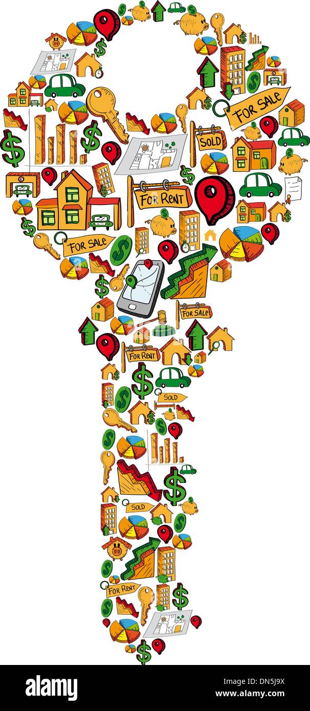 Real estate icon set key Stock Vector Image & Art - Alamy