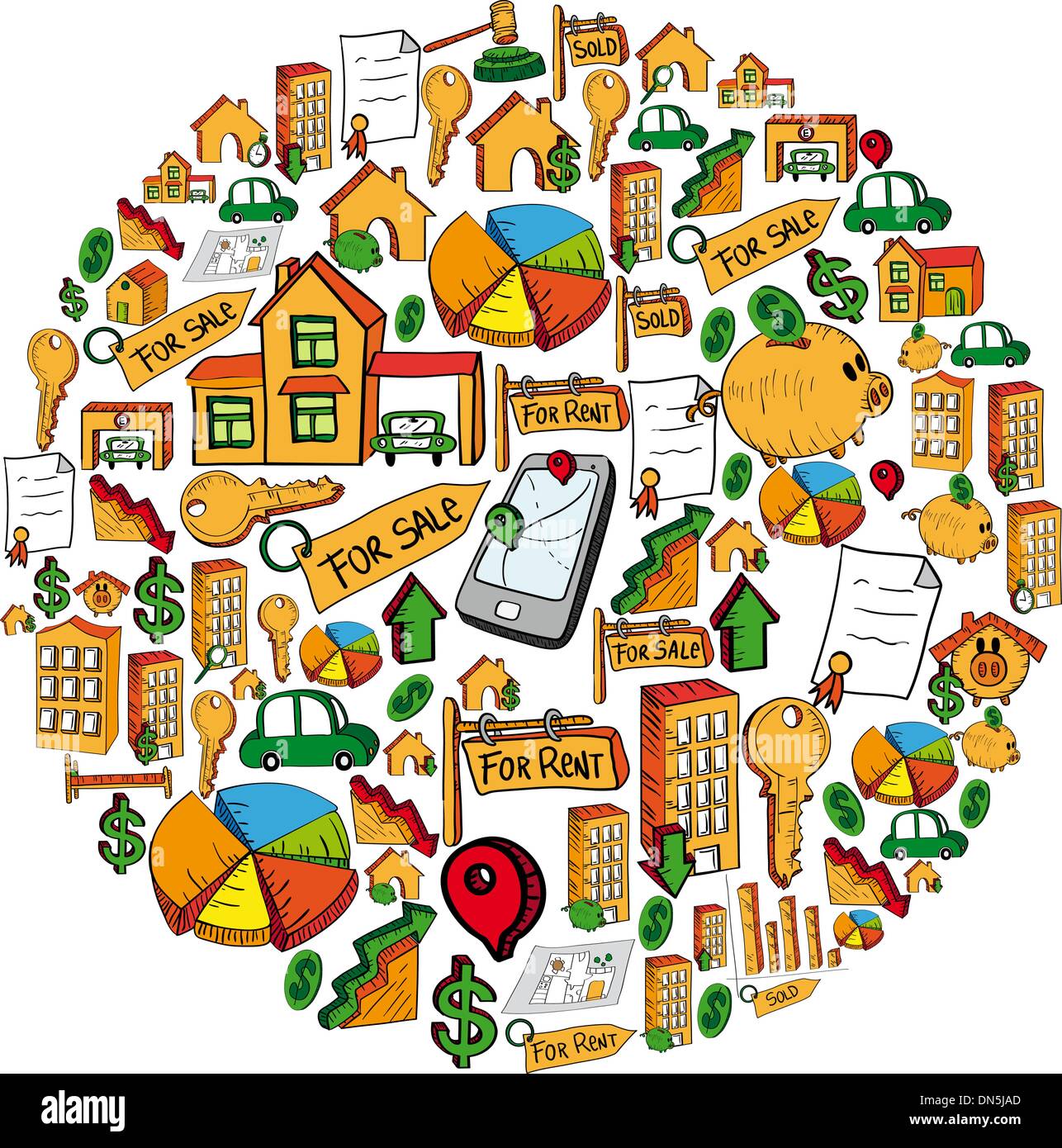 Real estate icon set globe Stock Vector Image & Art - Alamy