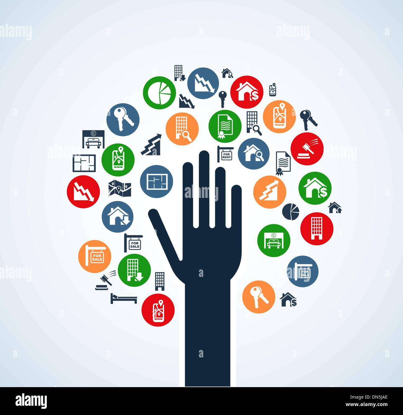 Real estate icon hand tree set Stock Vector Image & Art - Alamy