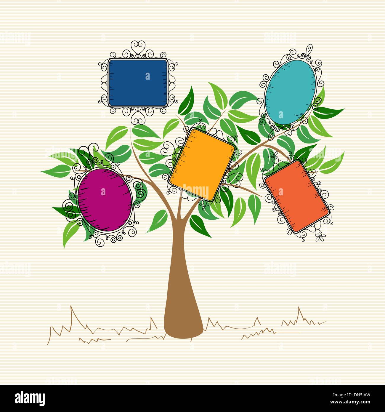 Vintage picture frames tree hi-res stock photography and images - Alamy