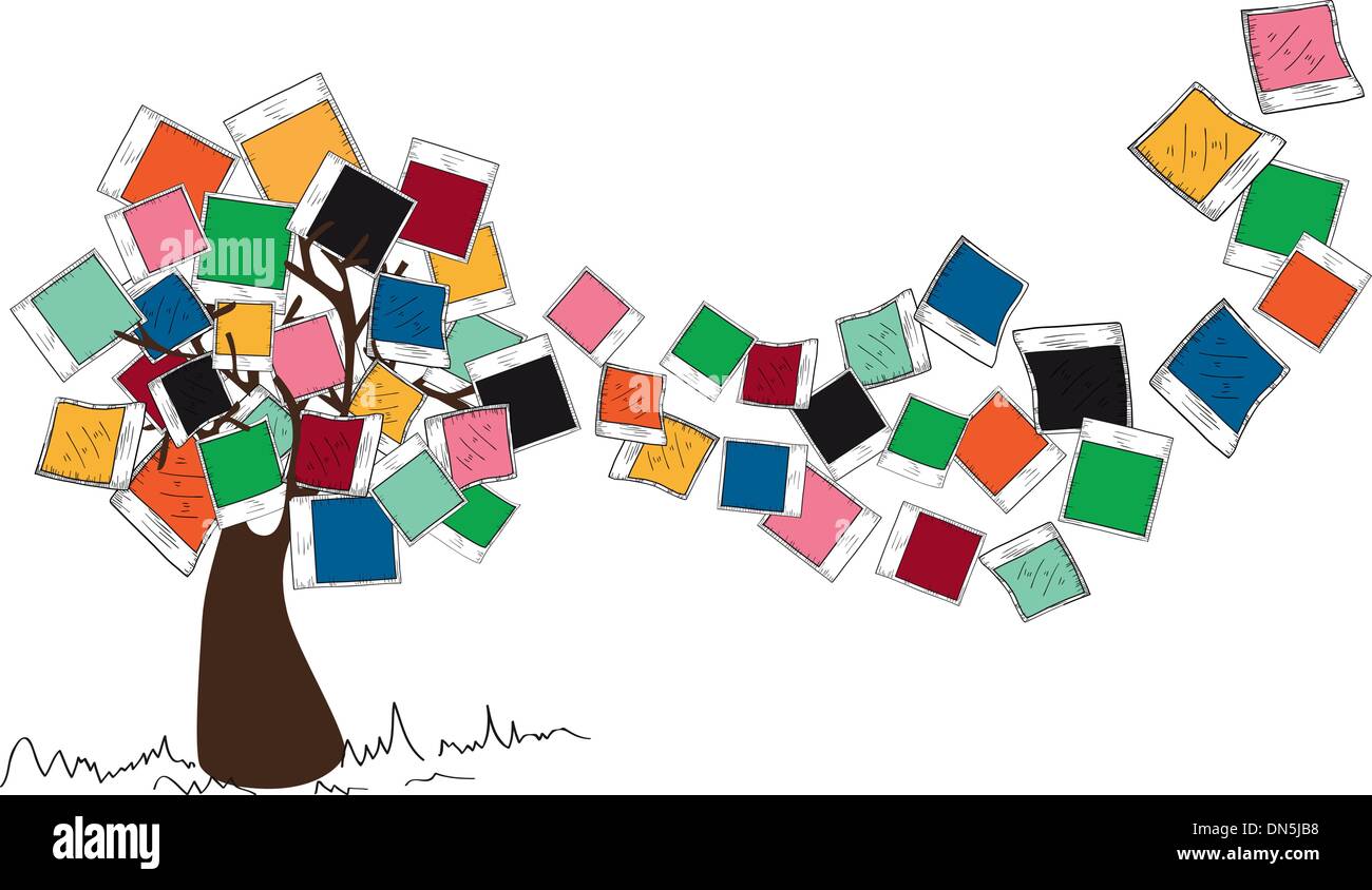 Vintage colors instant photo tree Stock Vector Image & Art - Alamy