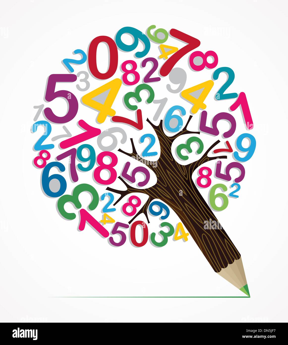 Number variety concept pencil tree Stock Vector Image & Art - Alamy