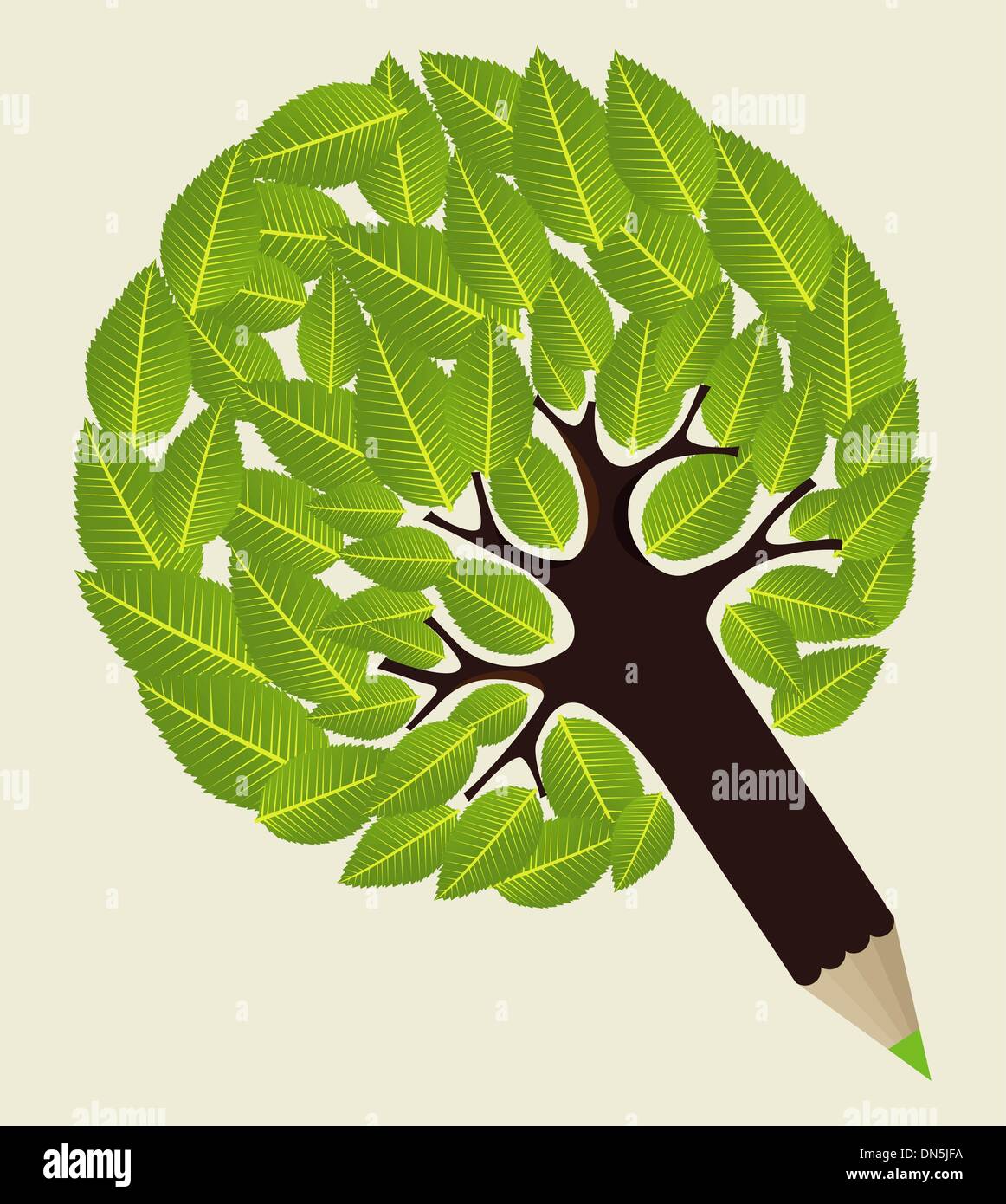 Leaves concept pencil tree Stock Vector Image & Art - Alamy