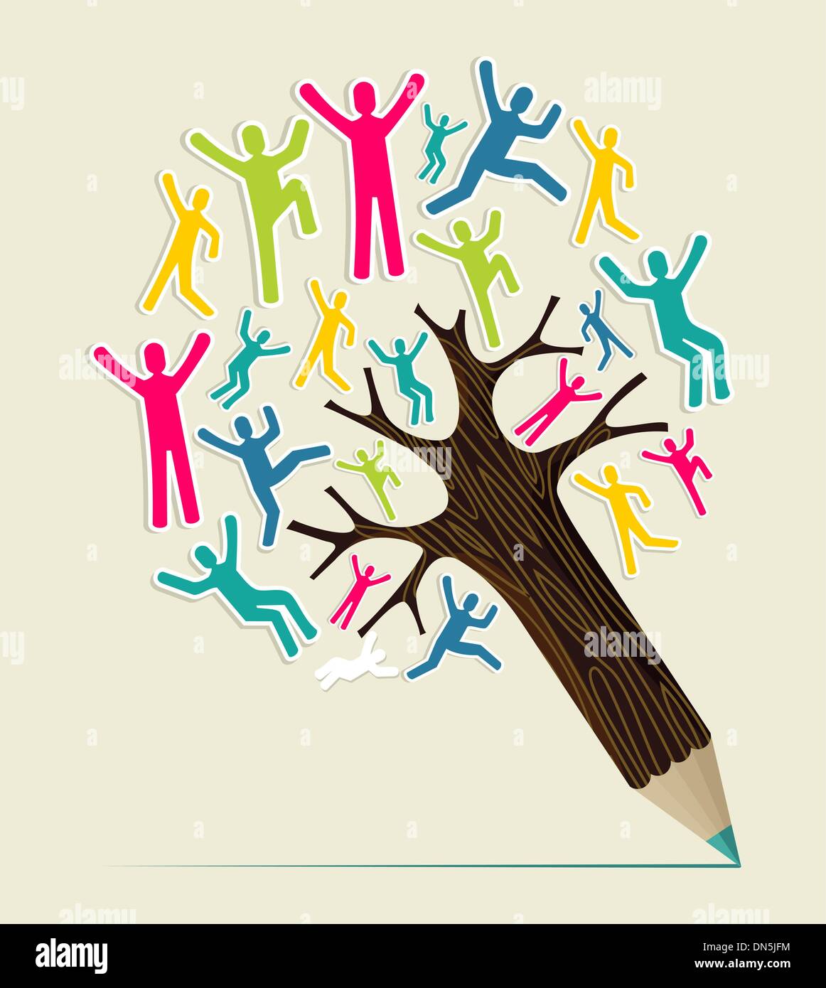 Diversity people concept pencil tree Stock Vector Image & Art - Alamy