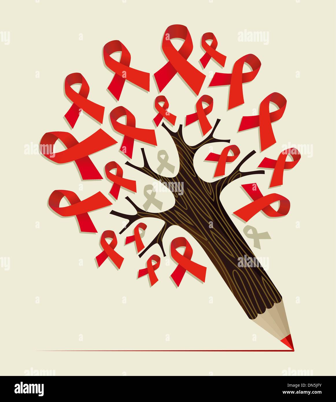 Cancer care concept pencil tree Stock Vector Image & Art - Alamy