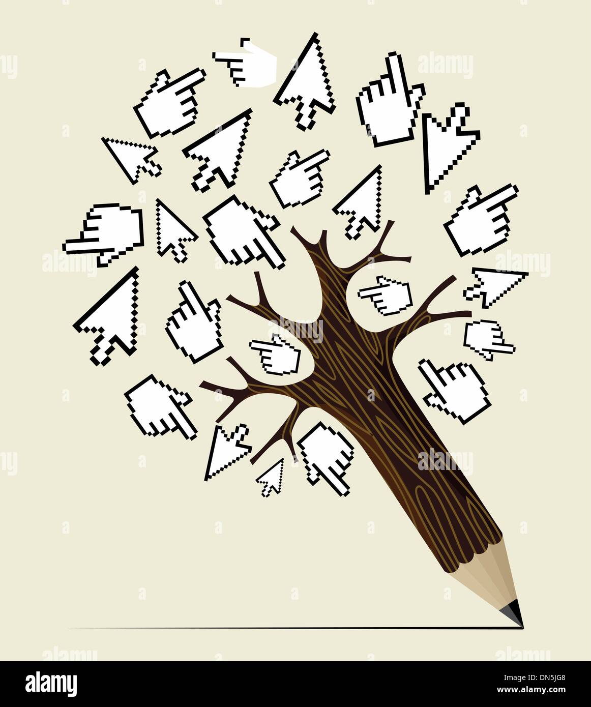 Internet activity concept tree Stock Vector Image & Art - Alamy