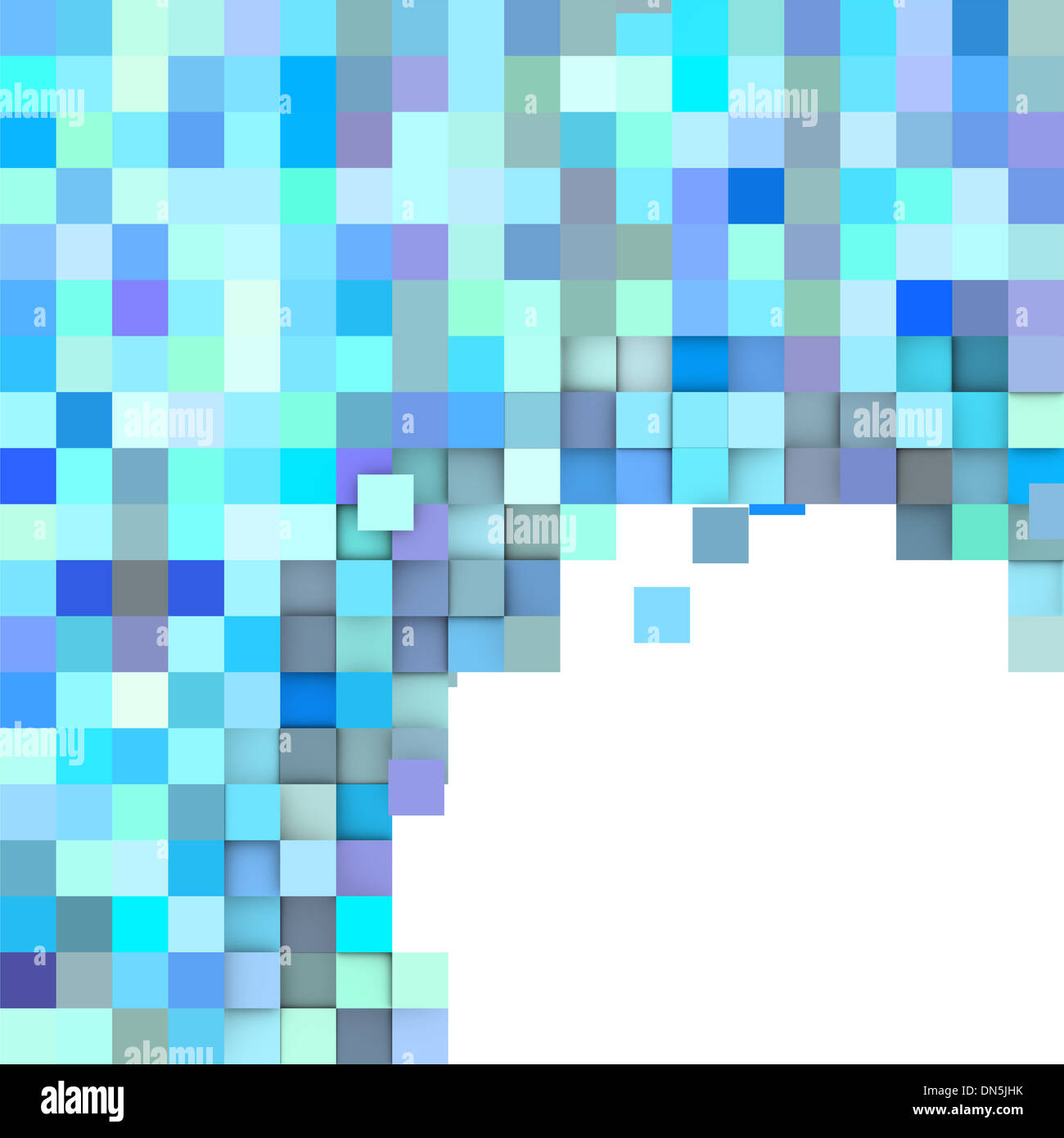 exploded mosaic backdrop in blue purple on white Stock Photo - Alamy