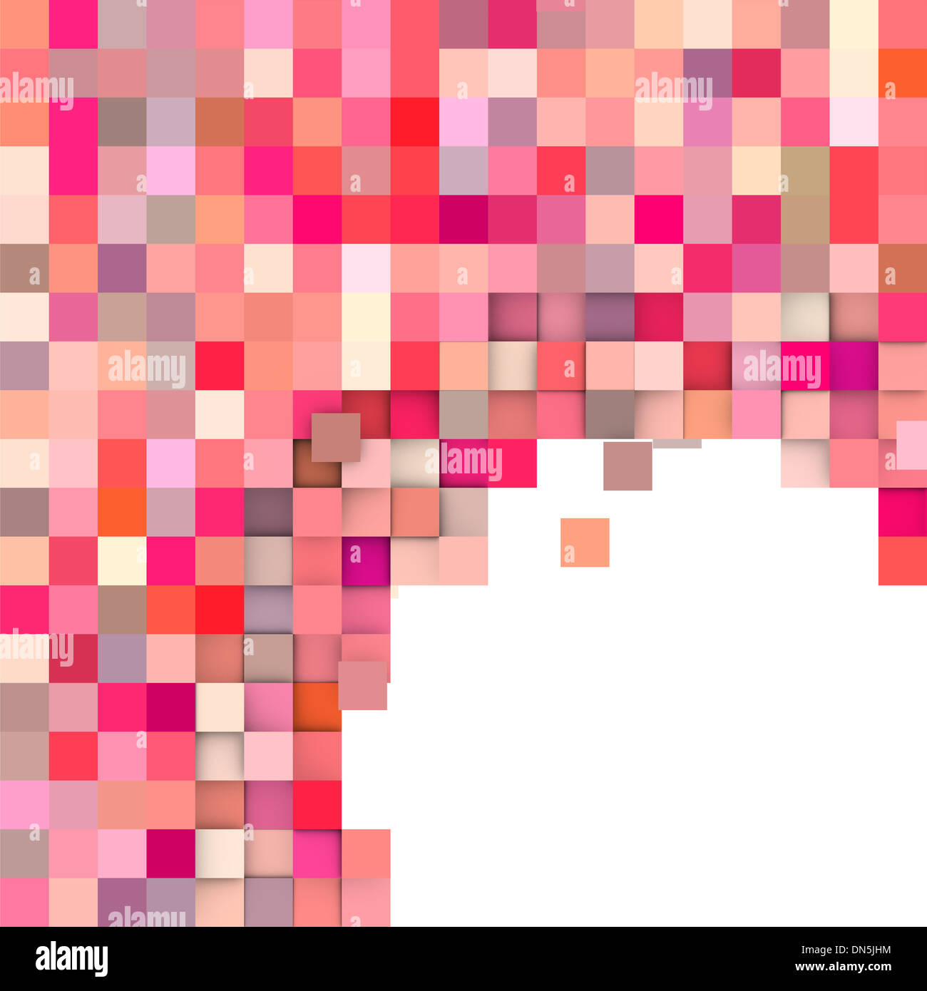 exploded mosaic backdrop in pink red on white Stock Photo - Alamy