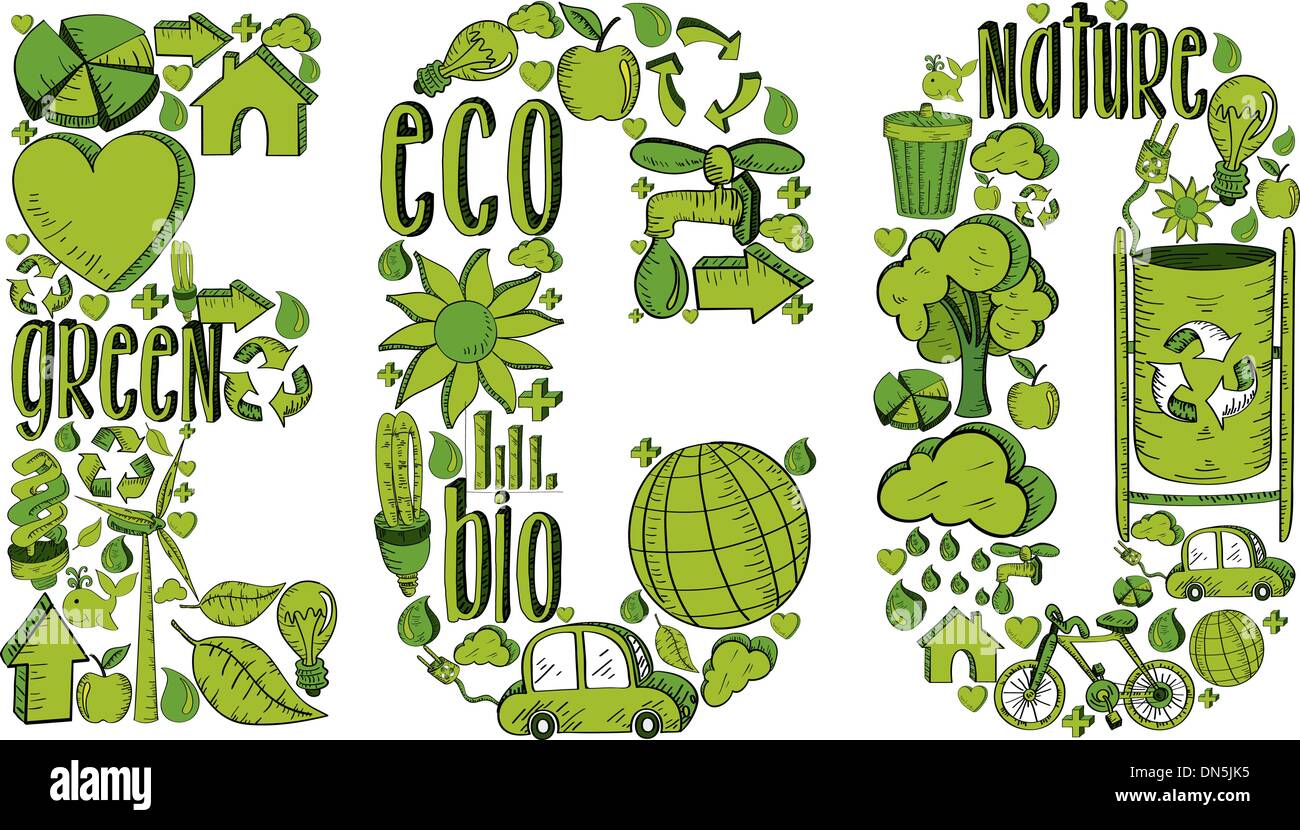 Word eco with environmental icons Stock Vector Image & Art - Alamy