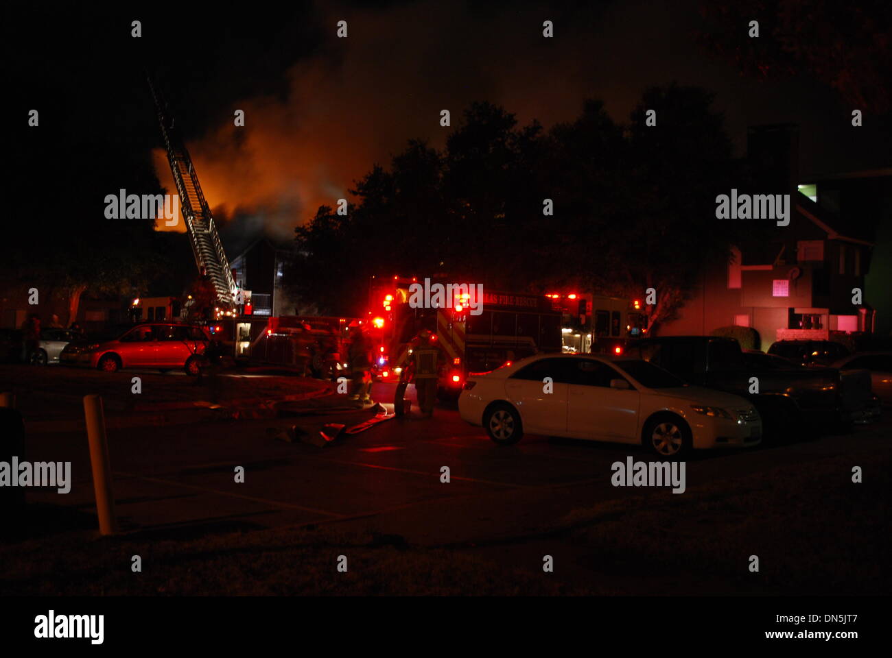 Three red fire trucks hi-res stock photography and images - Alamy