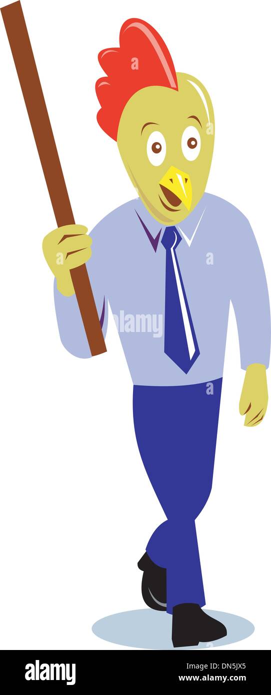 rooster chicken office worker protesting placard sign Stock Vector ...