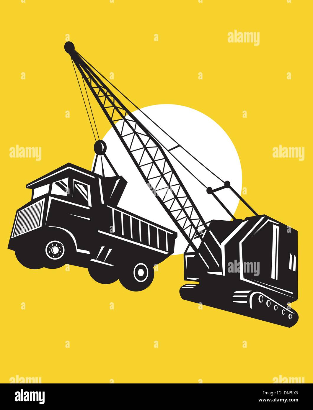 Loading a tipper truck Stock Vector Images - Alamy