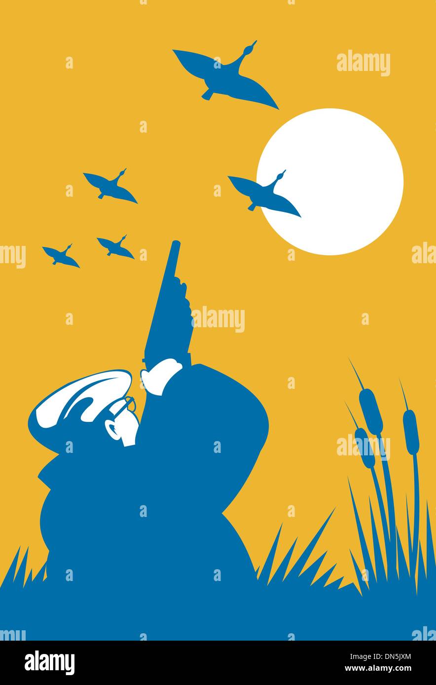 Illustration duck hunter shotgun Stock Vector Images - Alamy