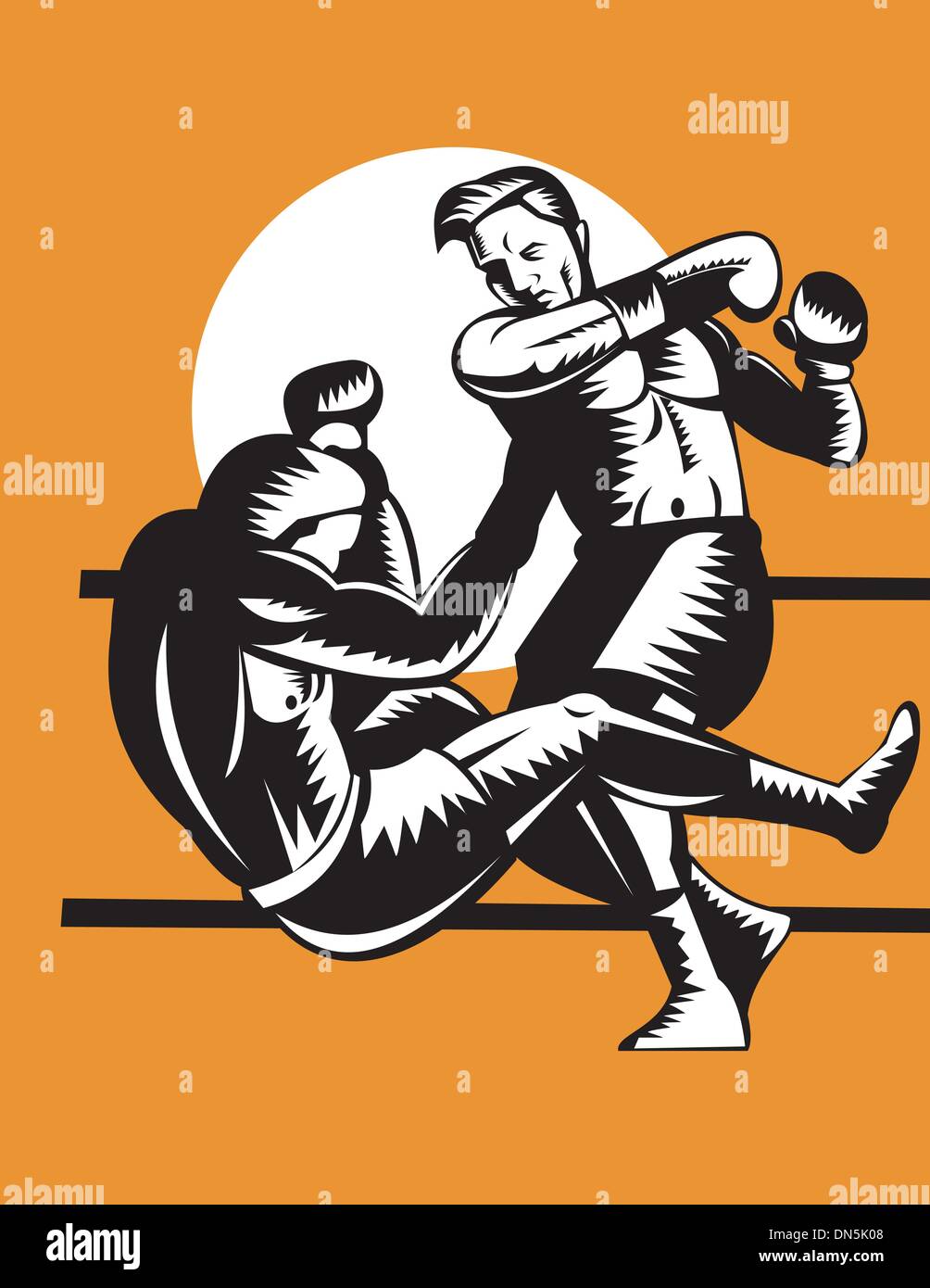 boxer connecting knockout punch Stock Vector Image & Art - Alamy
